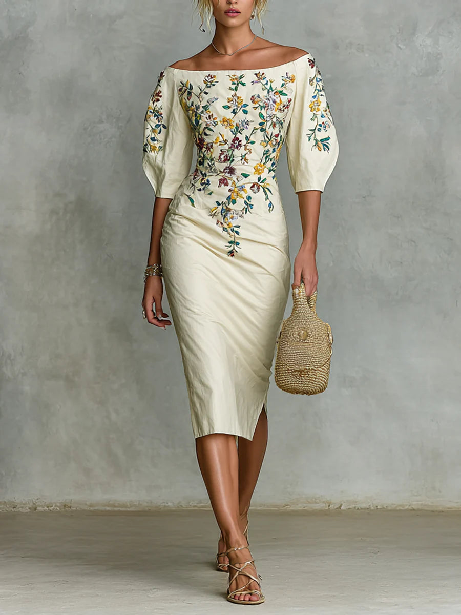 Joelle™ Floral off-shoulder Dress – Aubrey & Rose